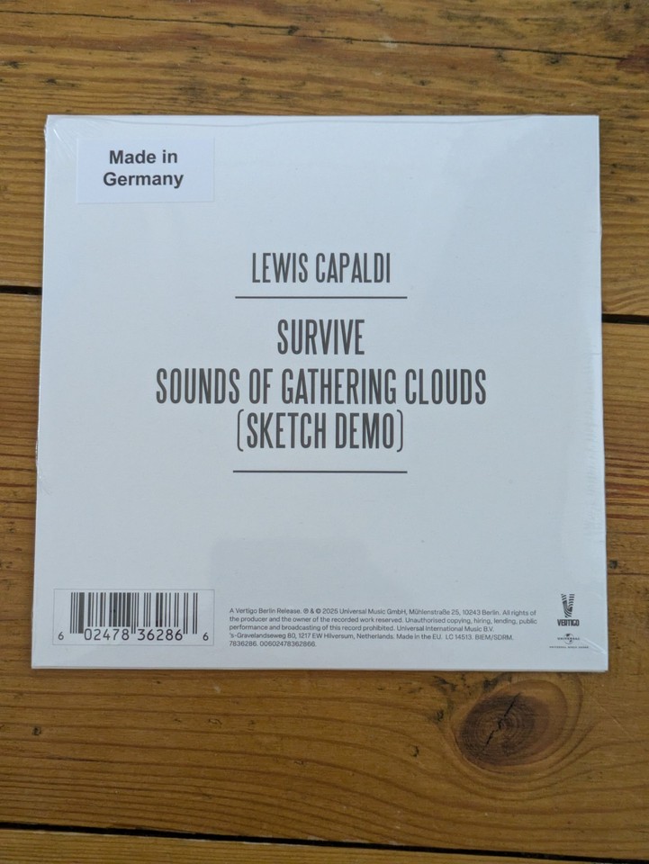 Lewis Capaldi Survive Lyrics CD 💿 Brand New + Sealed | IN HAND | eBay UK