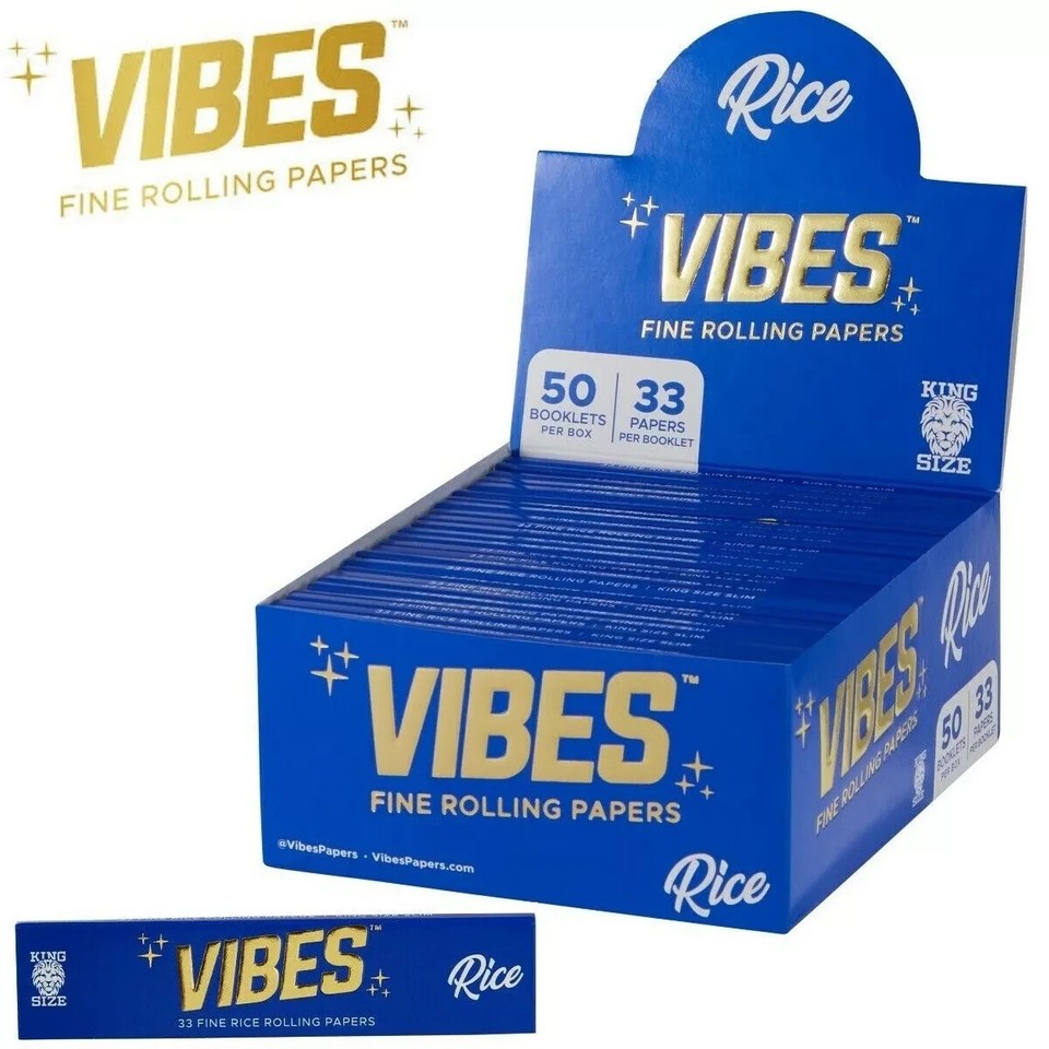 Vibes King Size Slim Ultra-Thin Rolling Papers USA Cookie Raw Rizla ...