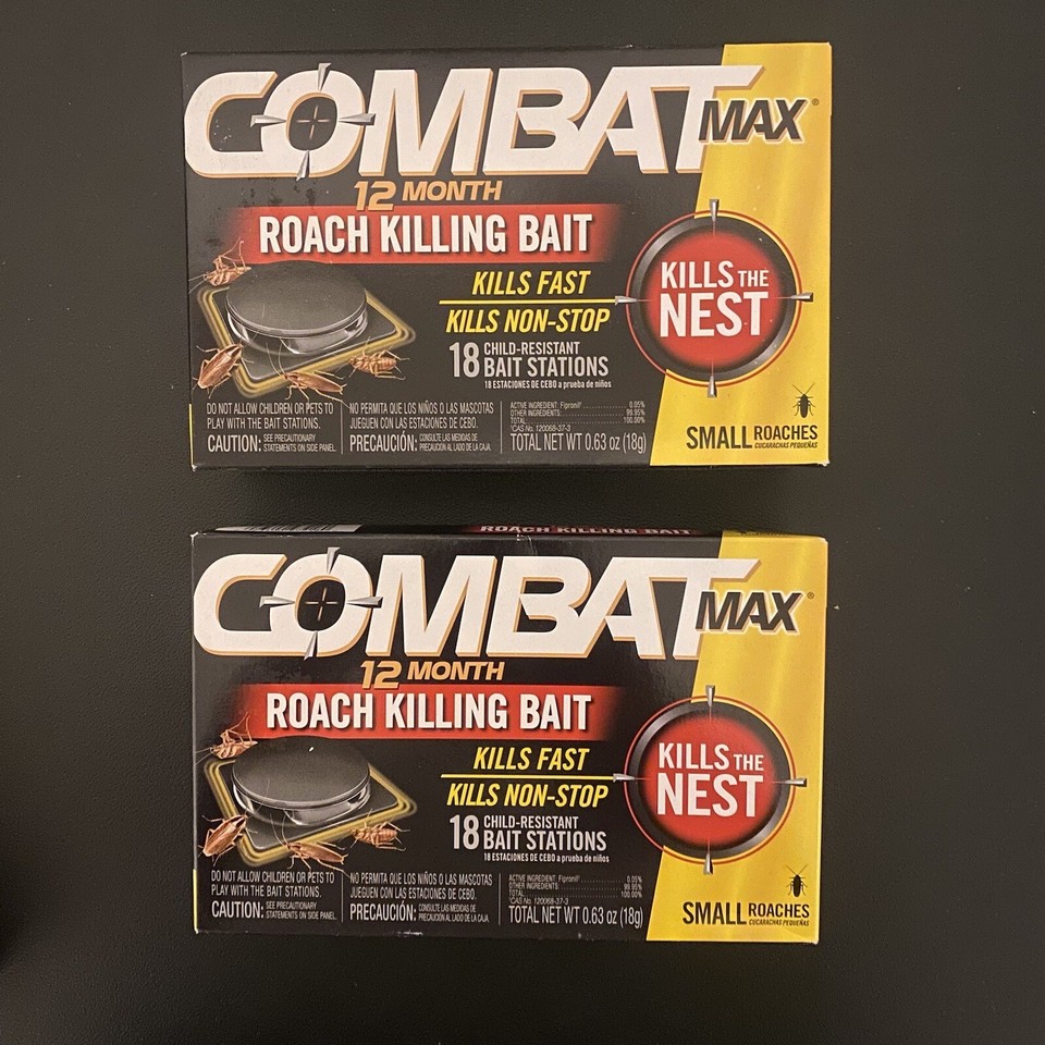 2 Pack (36 total Bait Stations) COMBAT Max 12 Month Small Roach Killing ...