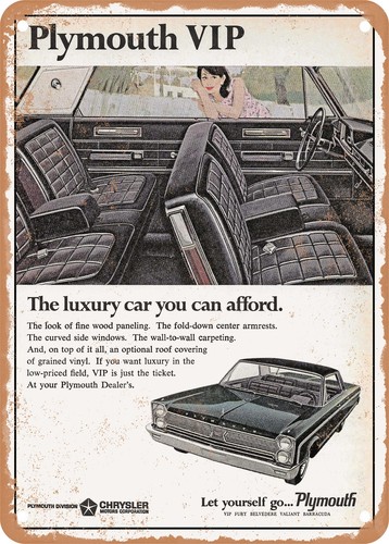 METAL SIGN - 1966 Plymouth VIP the Luxury Car You Can Afford Vintage Ad ...