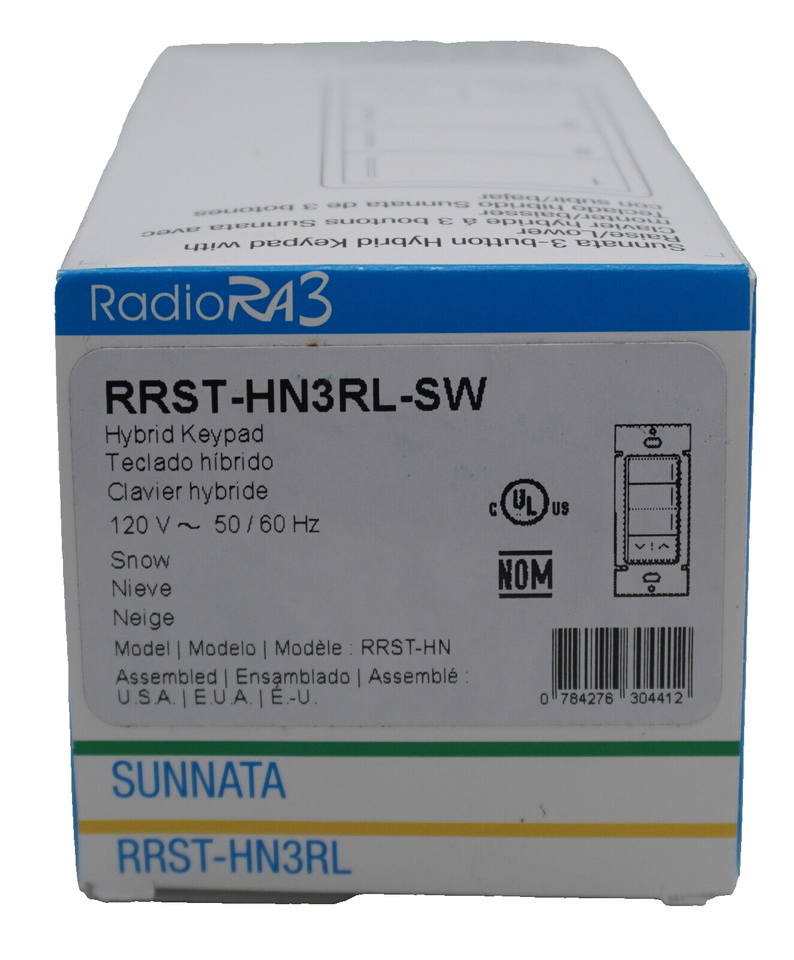 Lutron Sunnata RRST-HN3RL-SW White Radio RA2 RA3 Hybrid Keypad LED ...