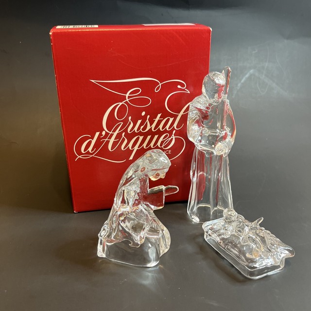 Cristal D'arques France Lead Crystal 3pc Christmas Nativity Figurine ...