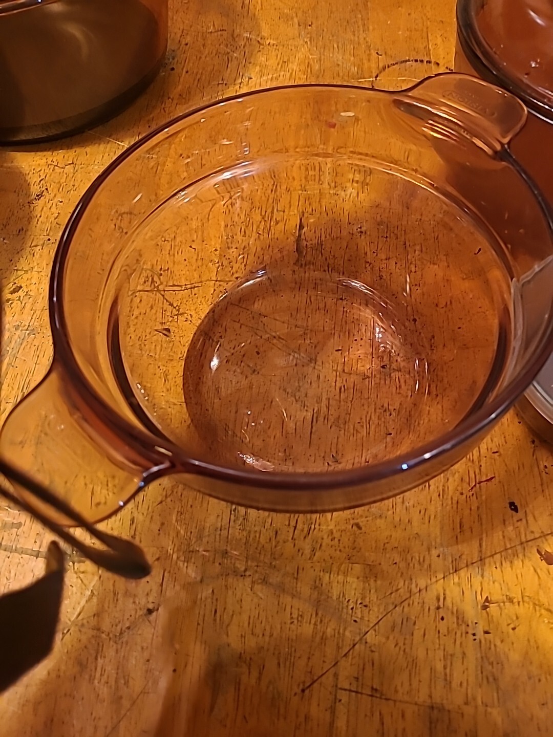 Vintage Visions Cookware Amber Glass Set Pans Lid 10pc Corningware ...