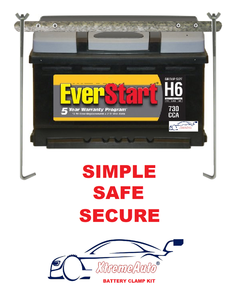 Car Battery Retaining Bracket Safety Clamp Hold Down Clip Fixing Kit ...