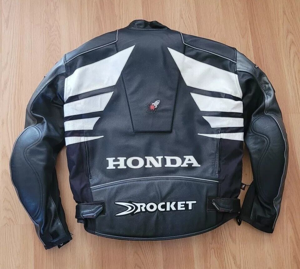 Mens Honda Motorcycle Racing Jacket Cowhide Leather Motorbike Sport ...