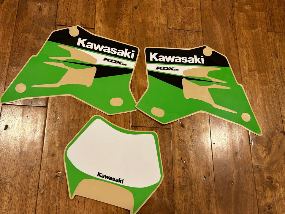 2005-06 KAWASAKI KDX 200 GRAPHICS OEM SHROUD DECAL GRAPHICS KIT ...
