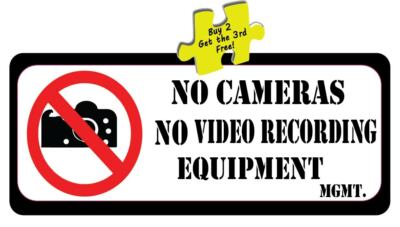 No Cameras No Video Recording Equipment Decal Sticker P1046 | eBay