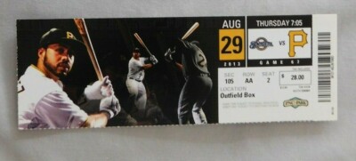 2013 Pittsburgh Pirates Vs Brewers 8/29/13 unused MLB Ticket Pedro ...