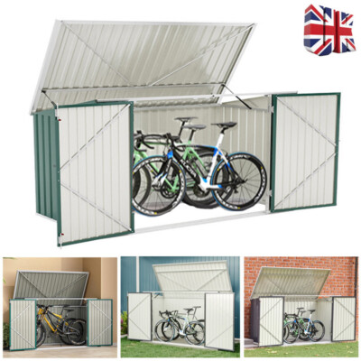 Outdoor Lockable Bicycle Shed Bike Storage Tool Box Garden Garbage Bin ...
