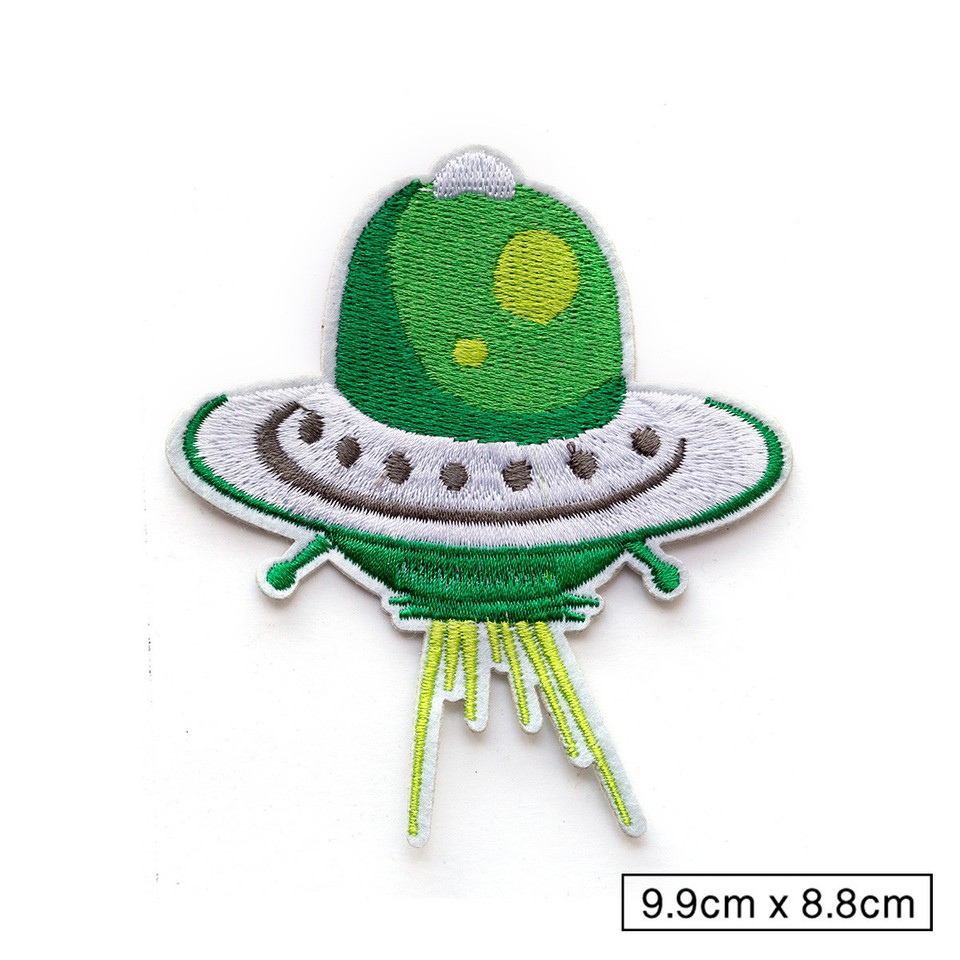 Cartoon Alien Embroidered Sew On Iron On Badge Patch Bags Fabric Craft ...