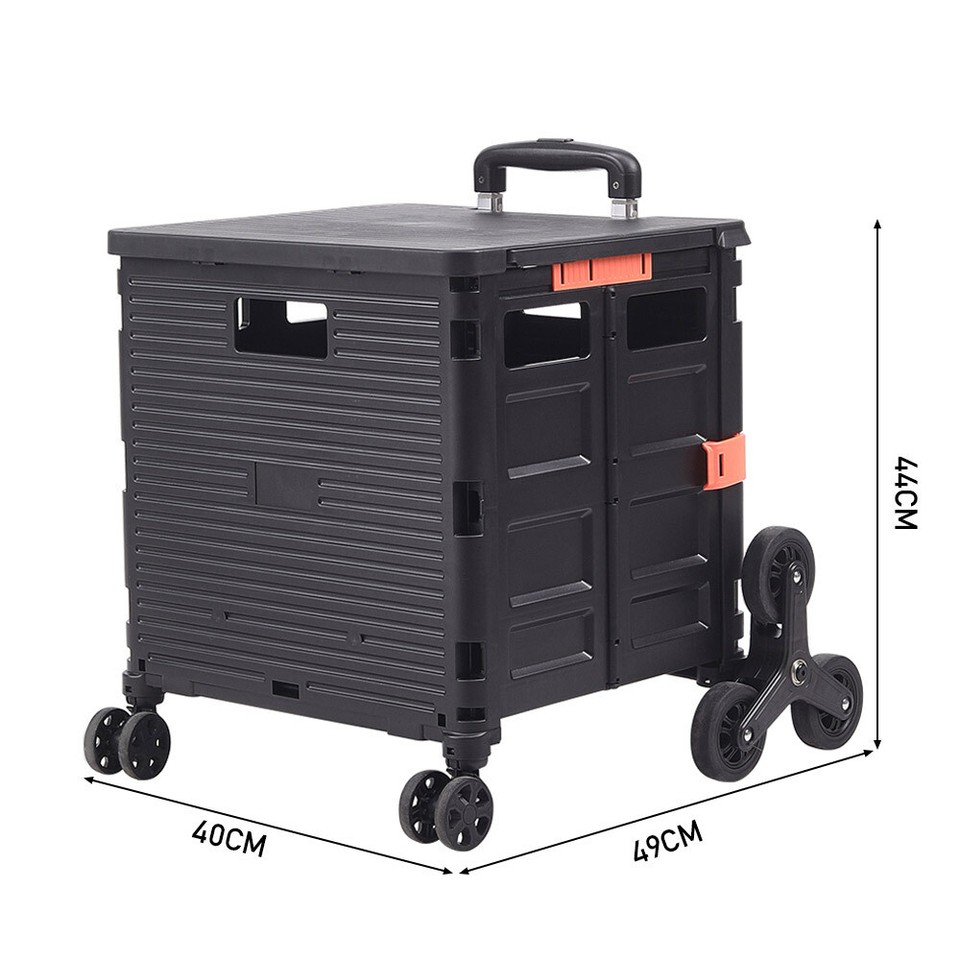 Foldable Trolley Crate Boot Cart Mobile Shopping Camping Picnic Storage ...