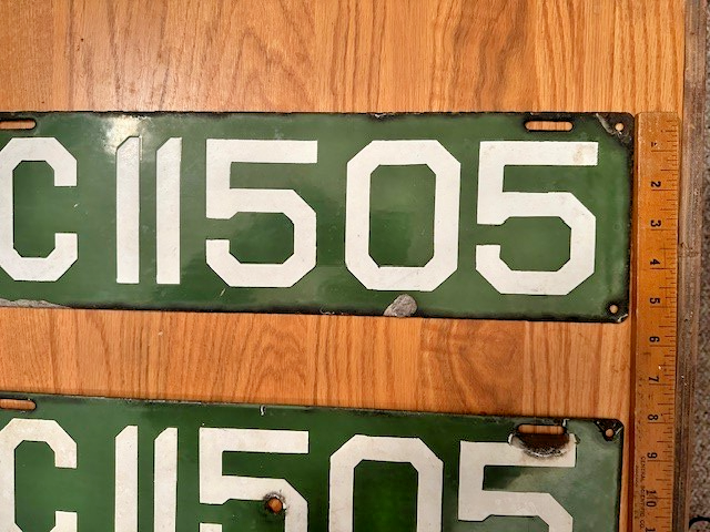 Antique Connecticut Porcelain License Plate Two Plates Matching Numbers ...