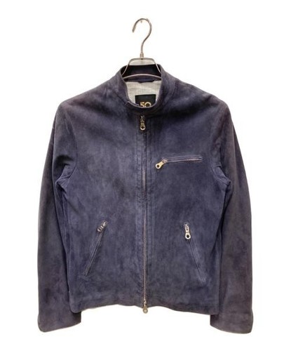 Cinquanta Goat Leather Suede Jacket Men Navy M Used Italy 51cm | eBay