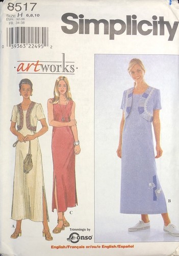 Simplicity 8517 Misses' Dress and Lined Jacket Size 6, 8, 10 Sewing ...