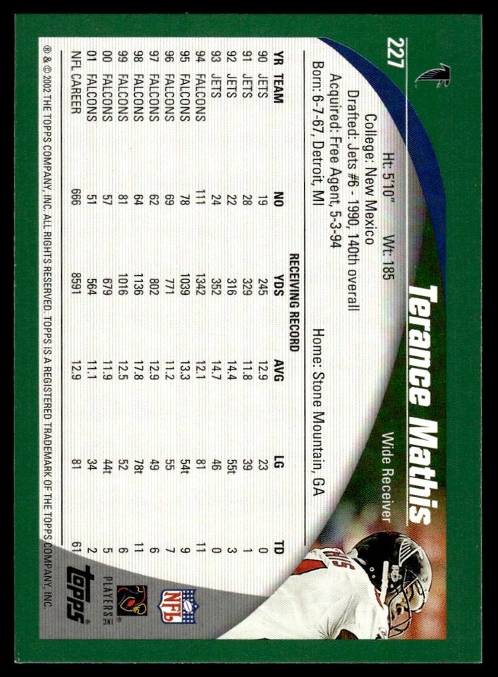 2002 Topps Terance Mathis #227 | eBay