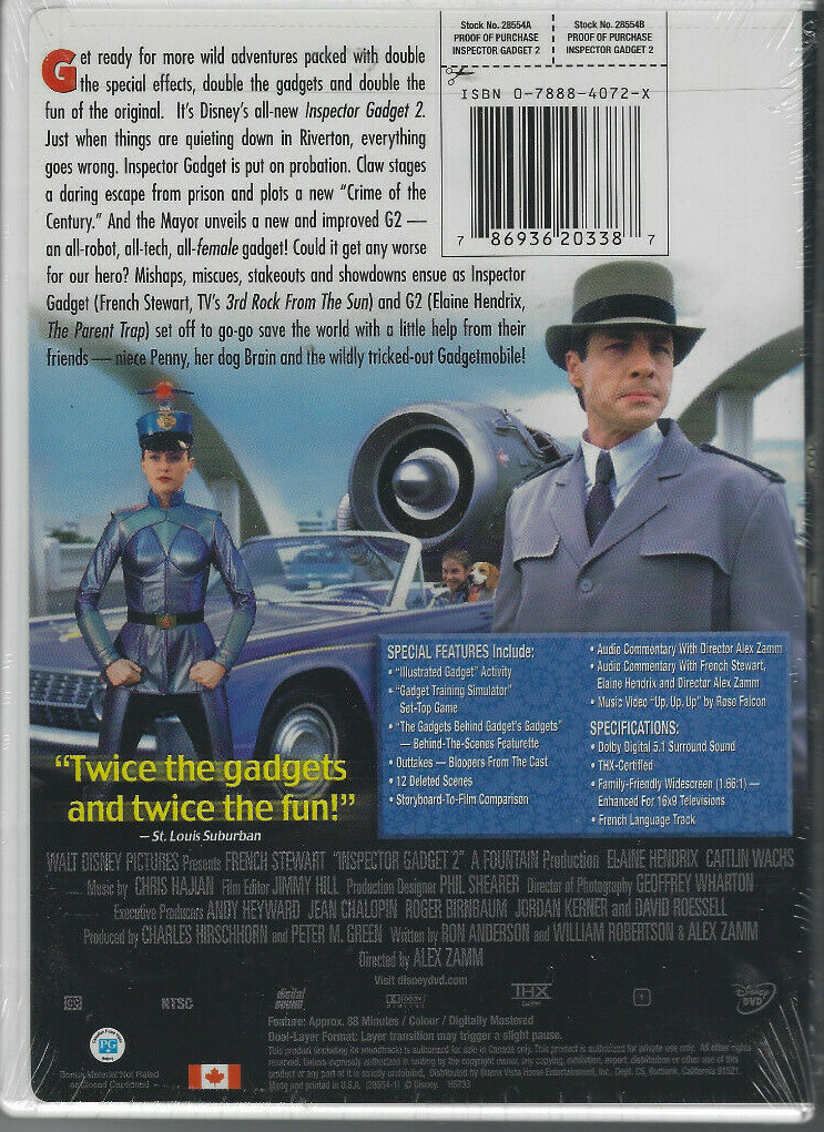 Inspector Gadget 2 Dvd INSPECTOR GADGET + Inspector Gadget 2 DVD Two