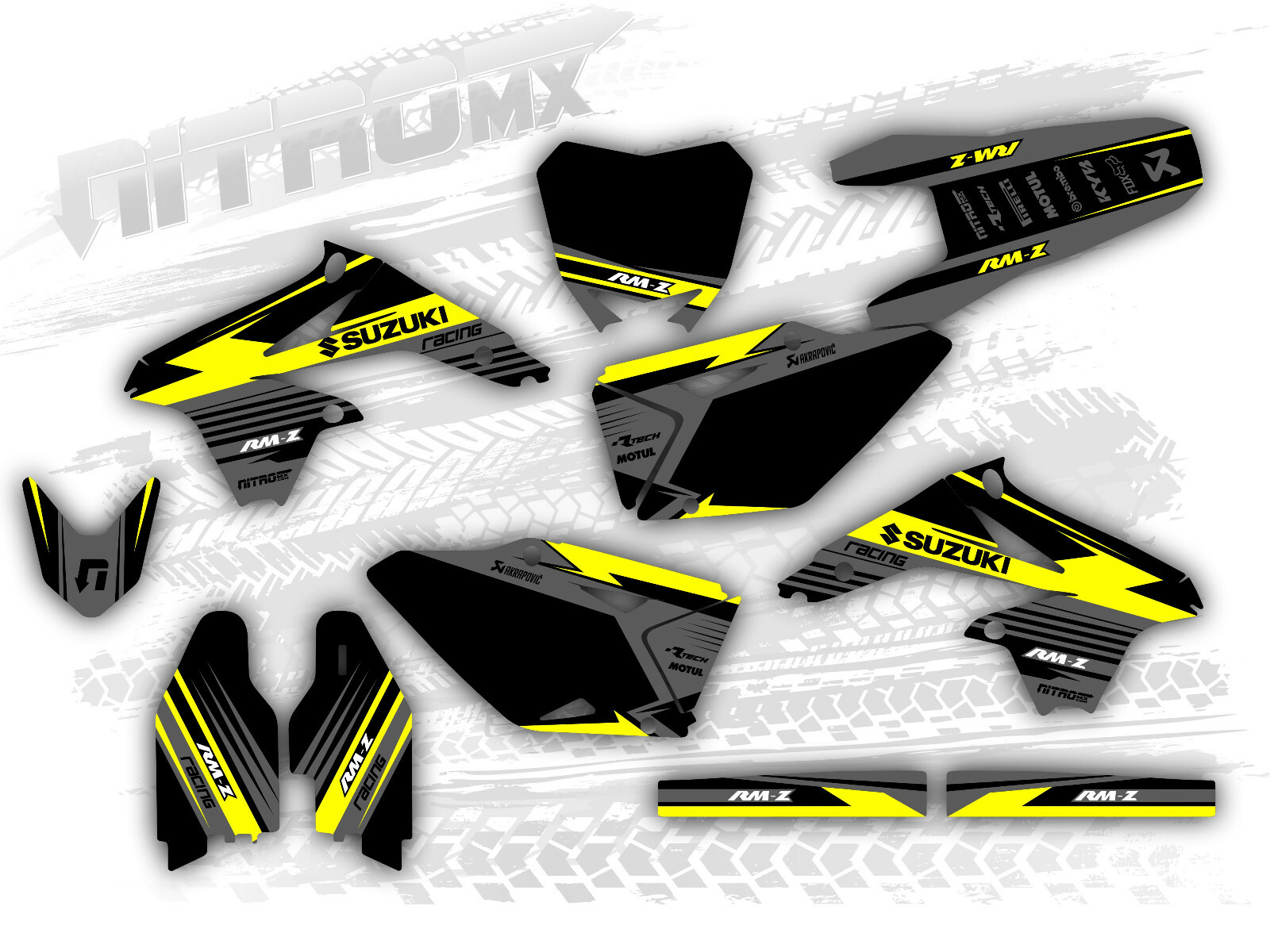 Graphics kit SUZUKI RMZ 450 2008 2009 2010 2011 2012 2013 2014 2015 ...