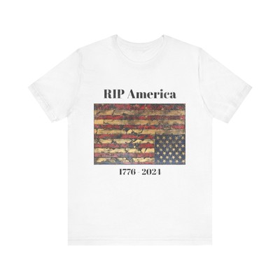 RIP America 1776-2024 Upside Down American Flag Unisex Short Sleeve Tee | eBay