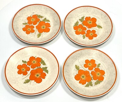 4x Vintage Lenox Temper-Ware Fire Flower 6 1/2” Plates - Lot #2 - Made ...