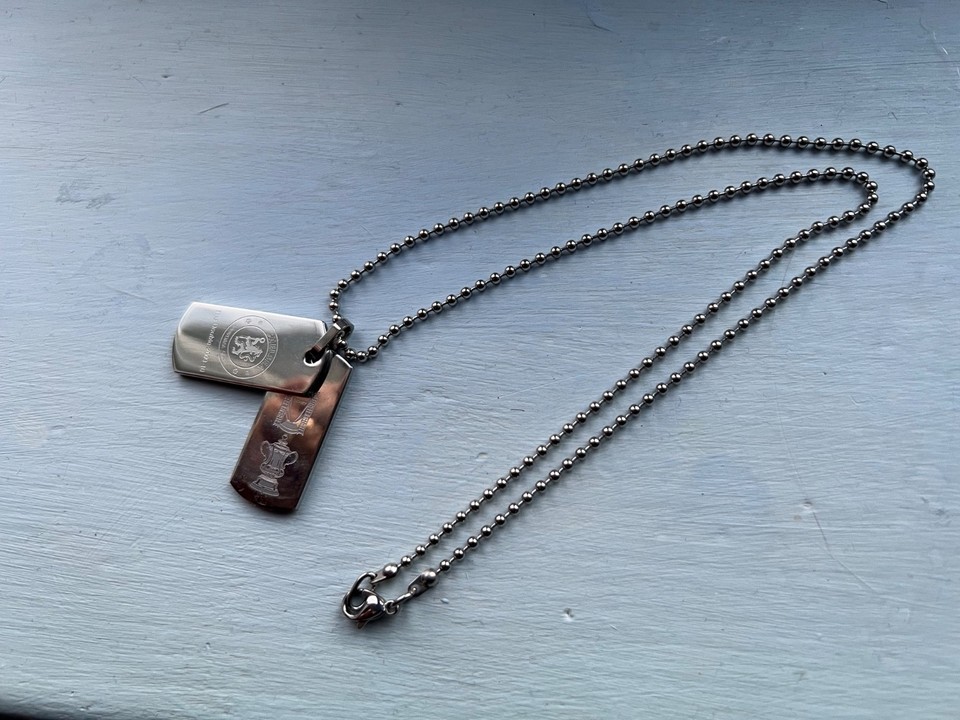 Official Chelsea FC The Double Engraved Dog Tags Pendant in Box. BRAND ...