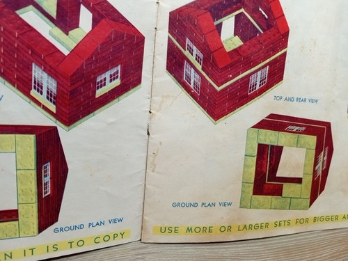 Vtg American Bricks Set No. 60/1 Halsam Wood Building Blocks 1940s Box ...