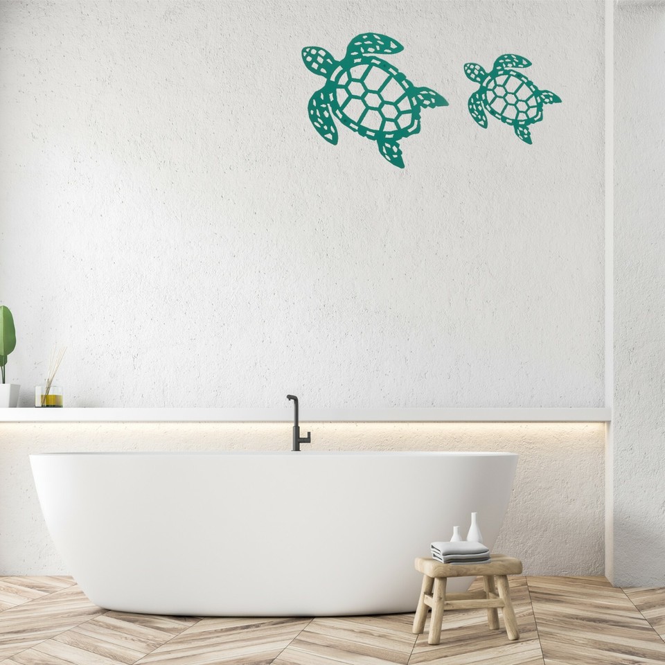 Metal Sea Turtles nautical bathroom Decor ocean beach themed Sea ...