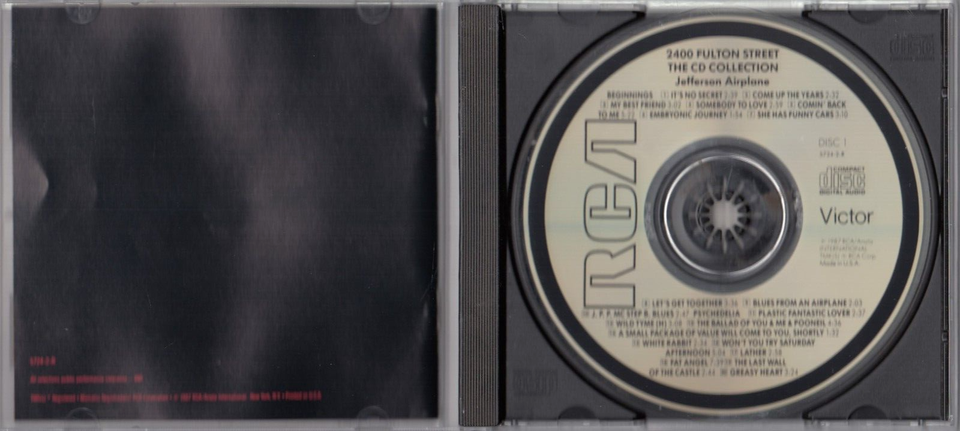 Jefferson Airplane - 2400 Fulton Street The Collection (2CD, 1990) RCA ...