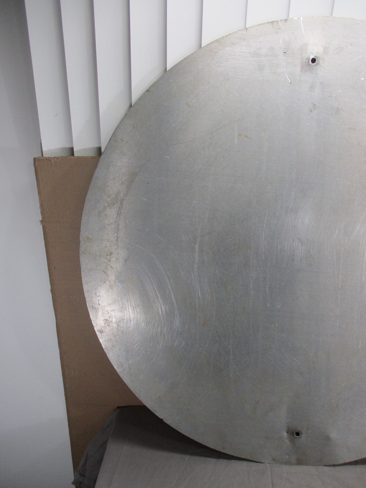 Vintage ENMOURSE 36" Railroad Crossing Sign Round Yellow Metal Train ...