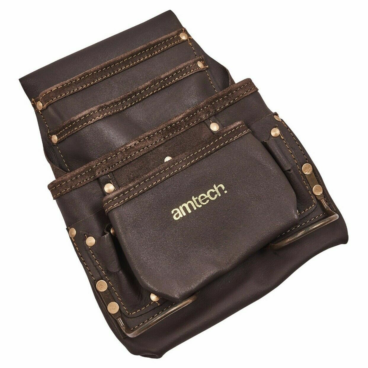 HEAVY DUTY LEATHER POCKET TOOL BELT BUILDERS WORK NAILS TOOLS AMTECH 8 ...