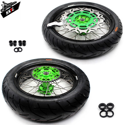 2006-2018 Kawasaki KX250F KX450F KKE 17" Supermoto Wheels Rims Tires ...