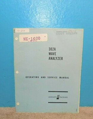 Manuals & Books - Wave Analyzer Operating Service Manual