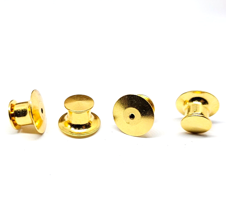 Locking Pin Backs Gold Tone Pin Badge Backs Replacement Brooch Pin ...
