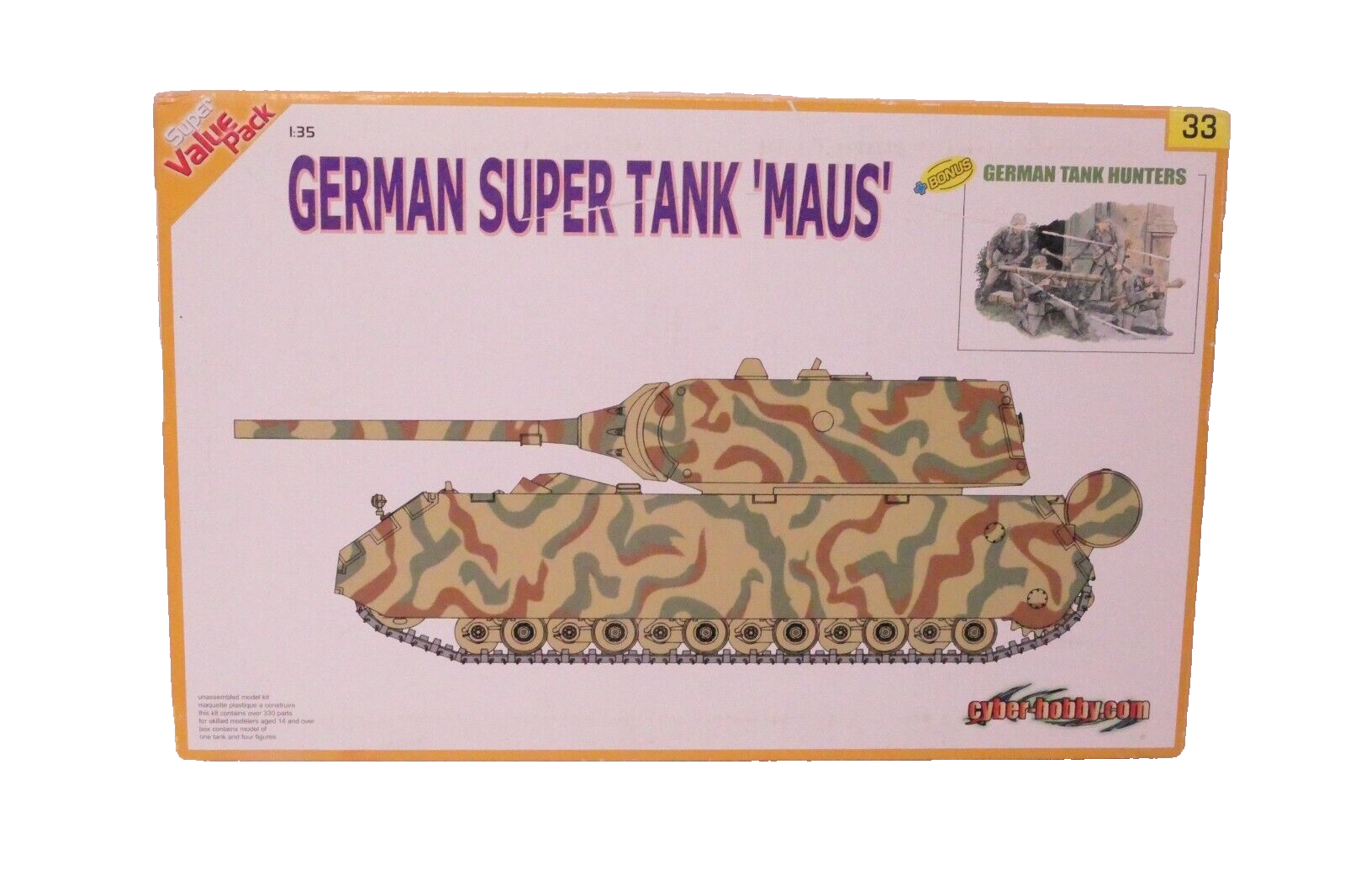 Cyber Hobby 1:35 German Super Tank Maus #33 German Tank Hunters Model ...