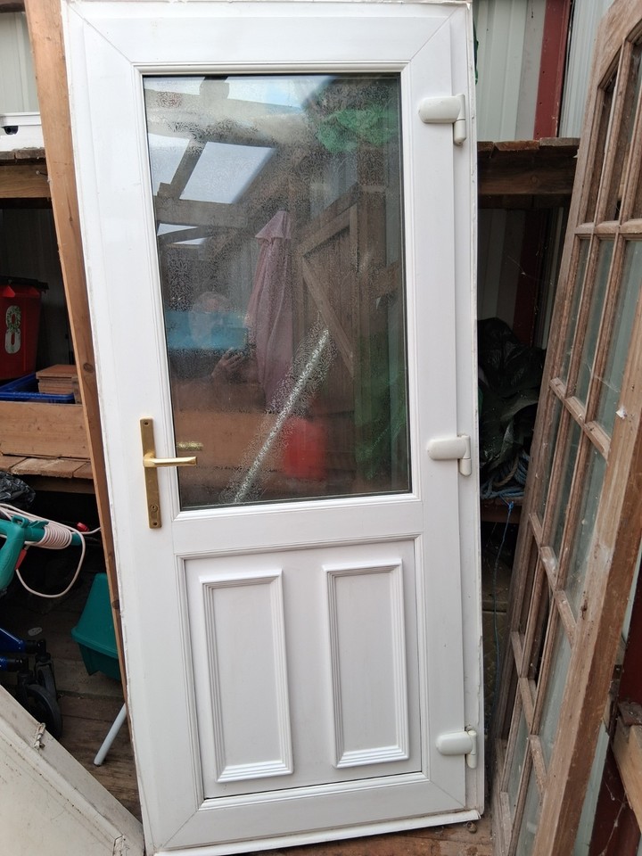 Used Upvc Pvc Back Door . Front Door. Shed Outhouse Garage Door. | eBay UK