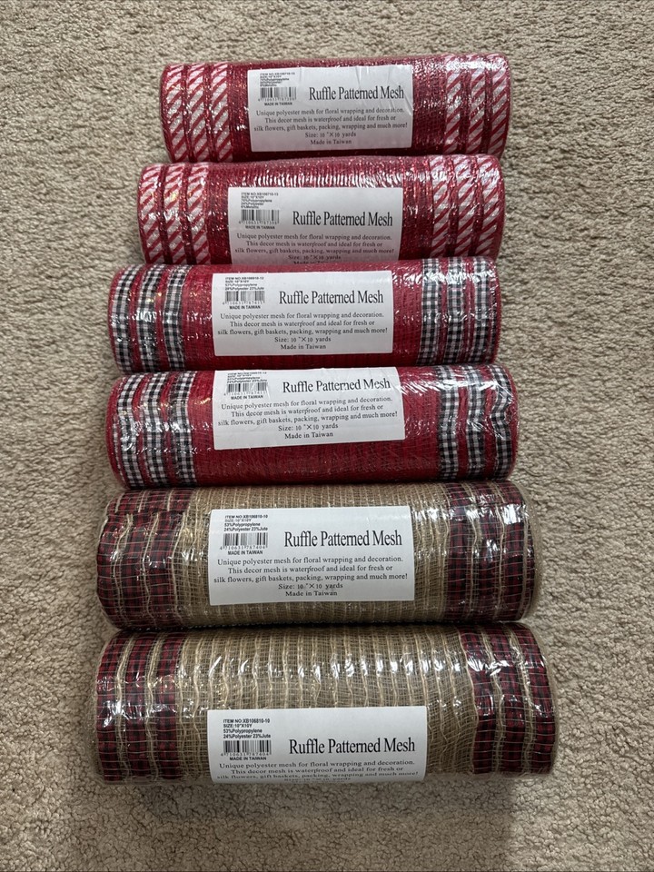 Ruffle Patterned Mesh 10” X 10 Yards Lot Of Six Rolls | eBay