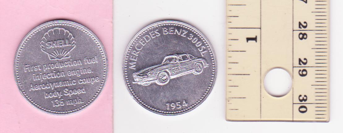 MERCEDES BENZ 300SL 1954 SHELL oil/petrol METAL token? FREE POST ...