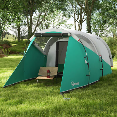 3000mm Waterproof Camping Tent with Living and Bedroom for 3 Man, Green ...