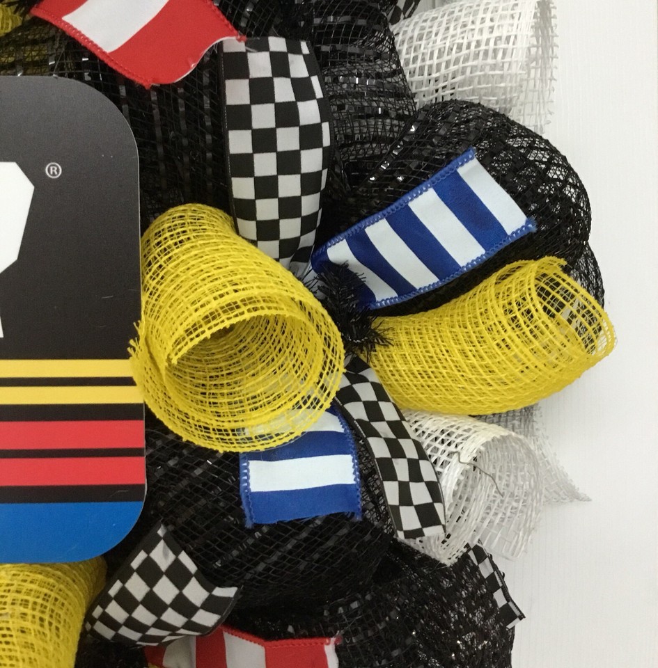 NASCAR Racing Sports Wreath Handmade Deco Mesh | eBay