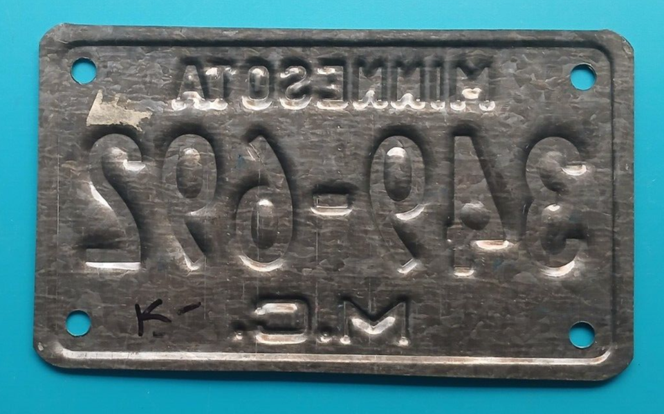 🐾 1976 MINNESOTA "MOTORCYCLE" LICENSE PLATE (349-692) NEW/UNUSED | eBay