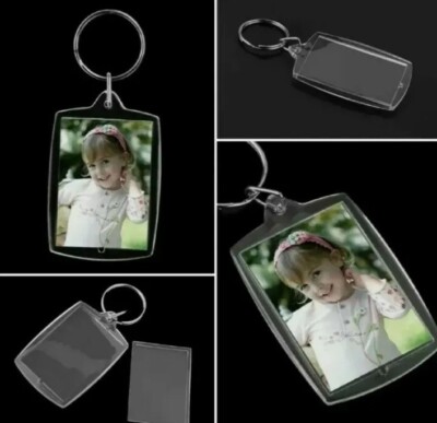 Photo Keyring Picture Frame Key Ring Key Tag Holder Transparent Blank ...