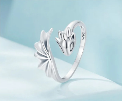 Retro 925 Sterling Silver 3D Baby Dragon Adjustable Ring (Size 7-8) | eBay