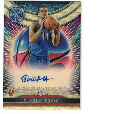 2024 -25 Topps Chrome Basketball NIKOLA TOPIC TCRA-NT RC AUTO ...