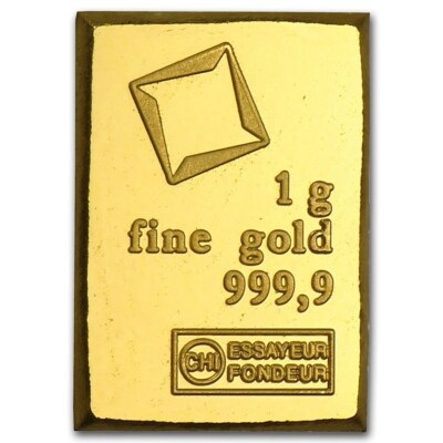 1 Gram Fine Gold Bar - Assayed .9999 Pure Fine Bullion - Valcambi ...