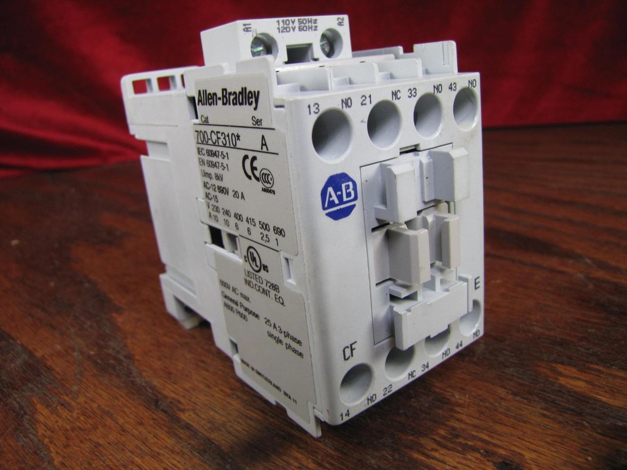 Allen Bradley Industrial Control Relay with 110v/50 120v/60 coil # 700 ...