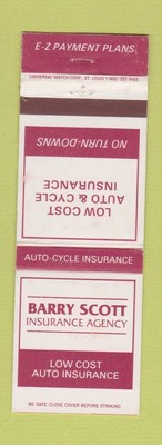 Matchbook Cover - Barry Scott Insurance Albany Troy Amsterdam NY WEAR ...