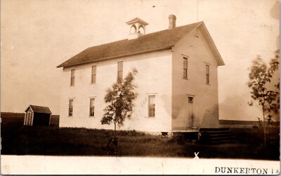 Dunkerton Iowa View of the School House 1907 Vintage RPPC Postcard ...