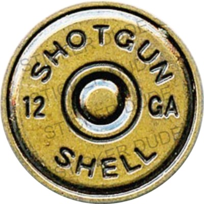 TWO x 12 GUAGE SHOTGUN SHELL BULLET STICKER DECAL WINCHESTER REMINGTON ...