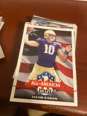 2020 Leaf Draft All-American Rookie #72 Jacob Eason Washington Huskies ...