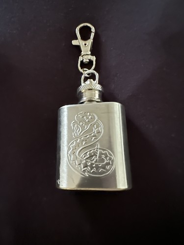 Stainless Steel Key Chain Mini Flask 1 oz. Beautiful Dragon Design ...