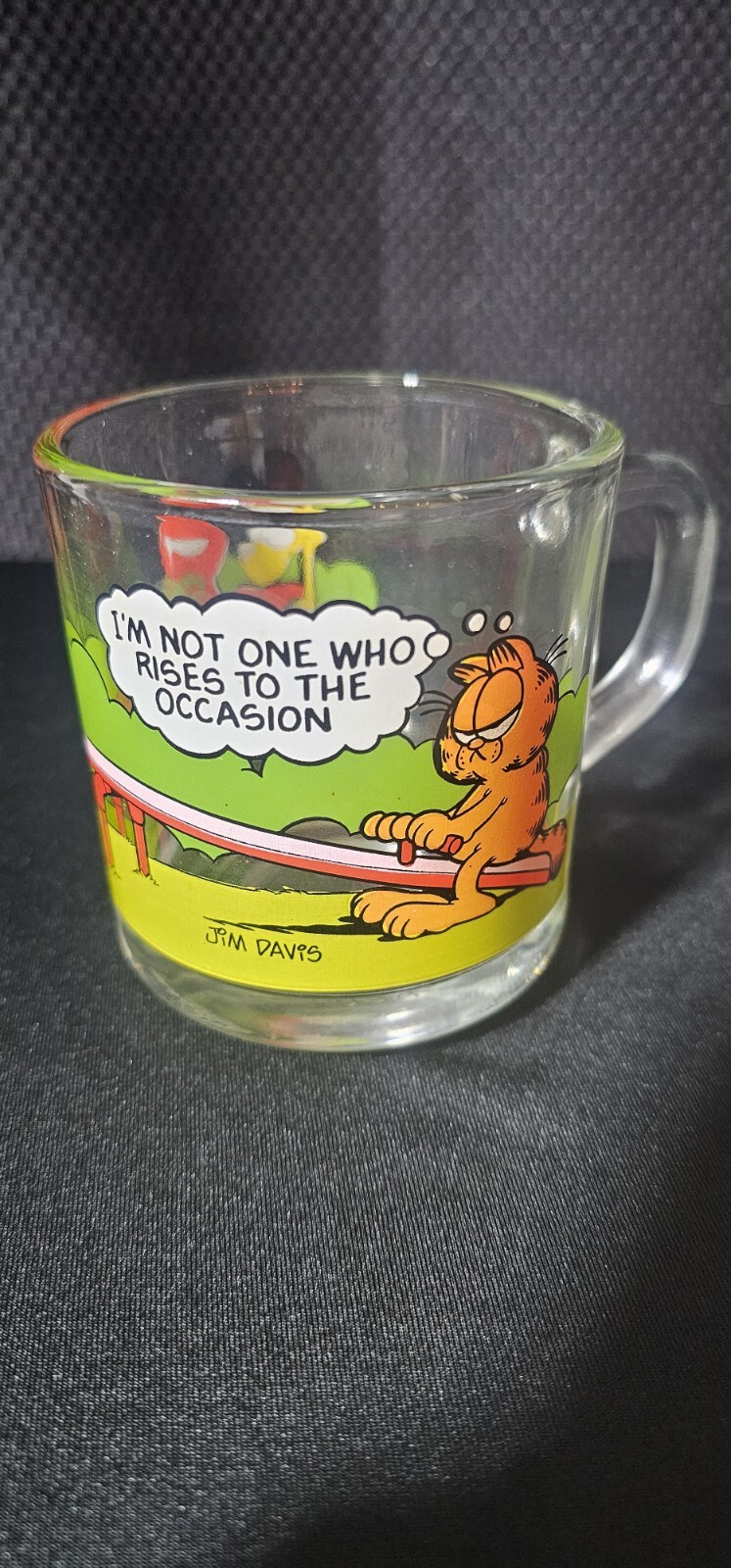 Vtg 1980 Garfield Mug McDonalds Glass I'm Not One Who Rises to the ...
